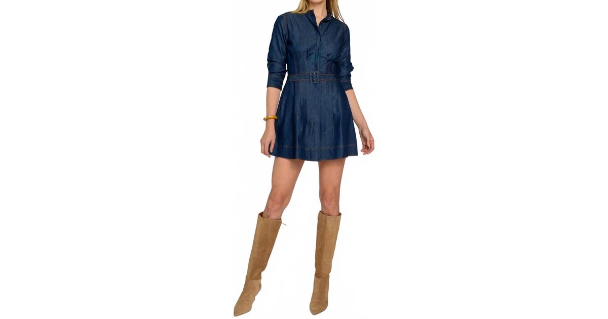 Elizabeth James The Label Solid Cameron Dress in Blue | Lyst