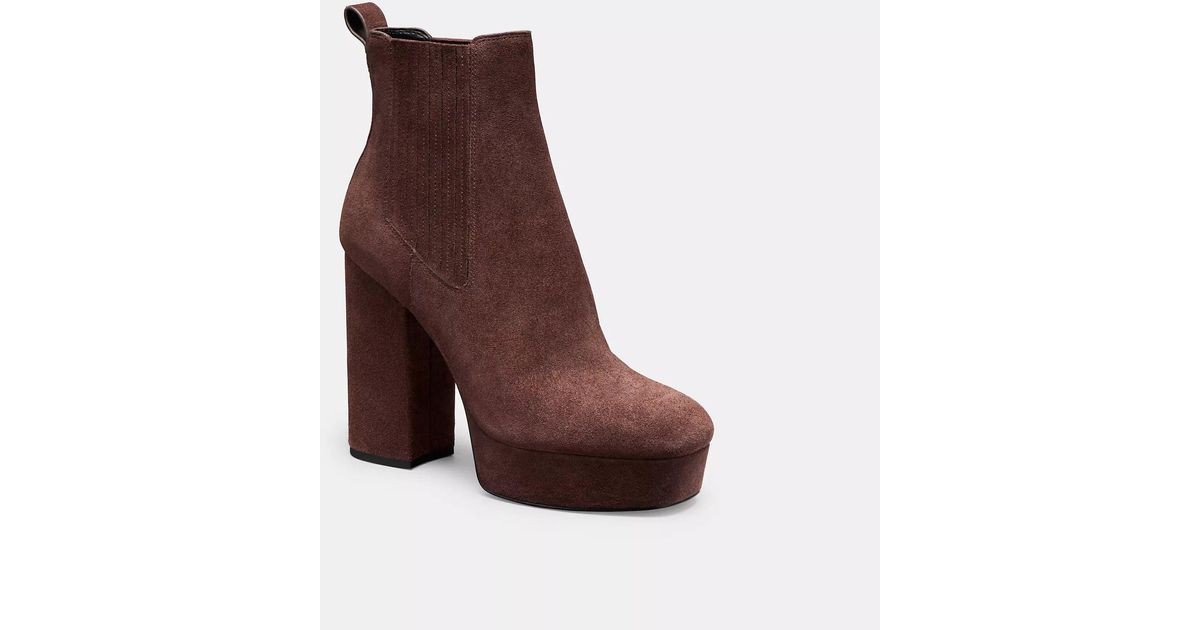 COACH Ivette Bootie in Brown | Lyst