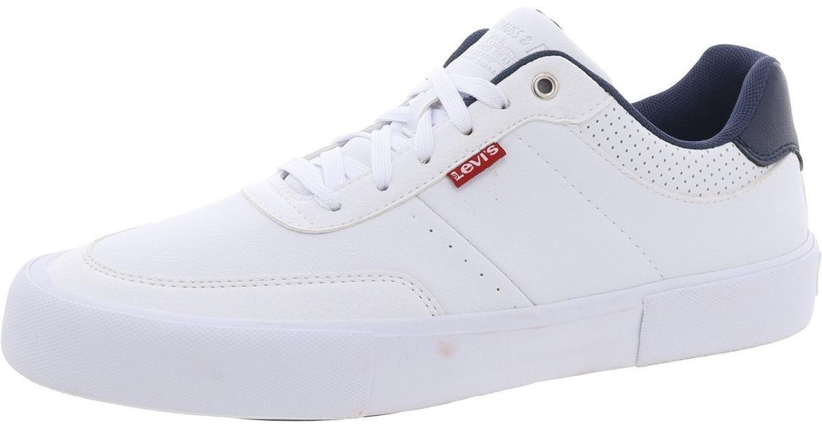 Levi's Lace-Up Faux Suede High-Top Sneakers in White for Men | Lyst
