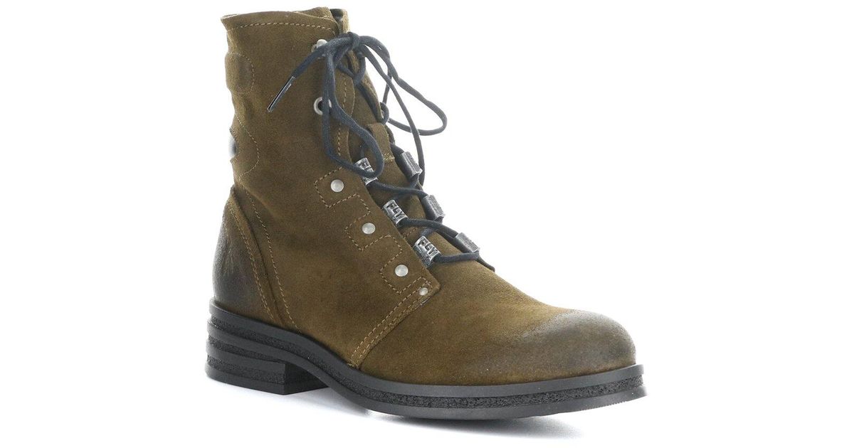 Fly London Knot Leather Boot in Green | Lyst