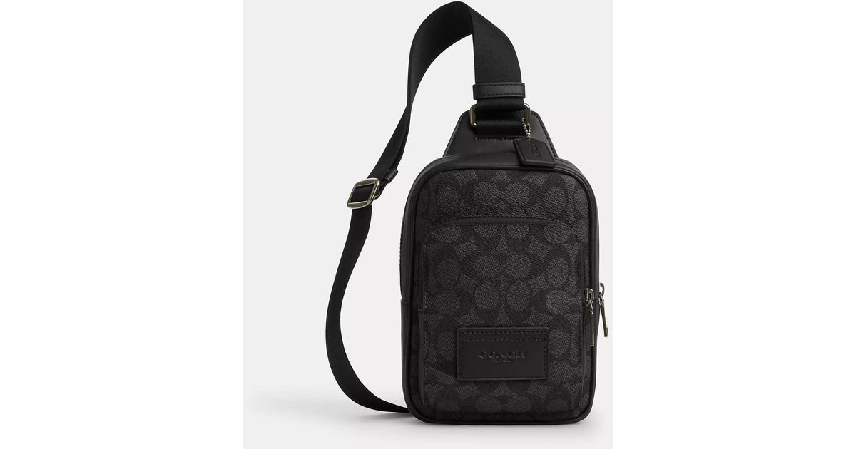 COACH Racer Sling Pack in Black | Lyst