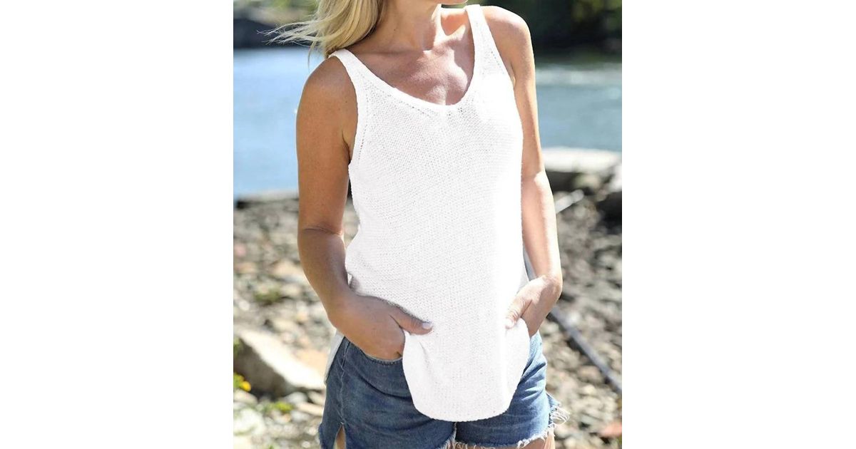 Wooden Ships Willow V Tank Top in White | Lyst