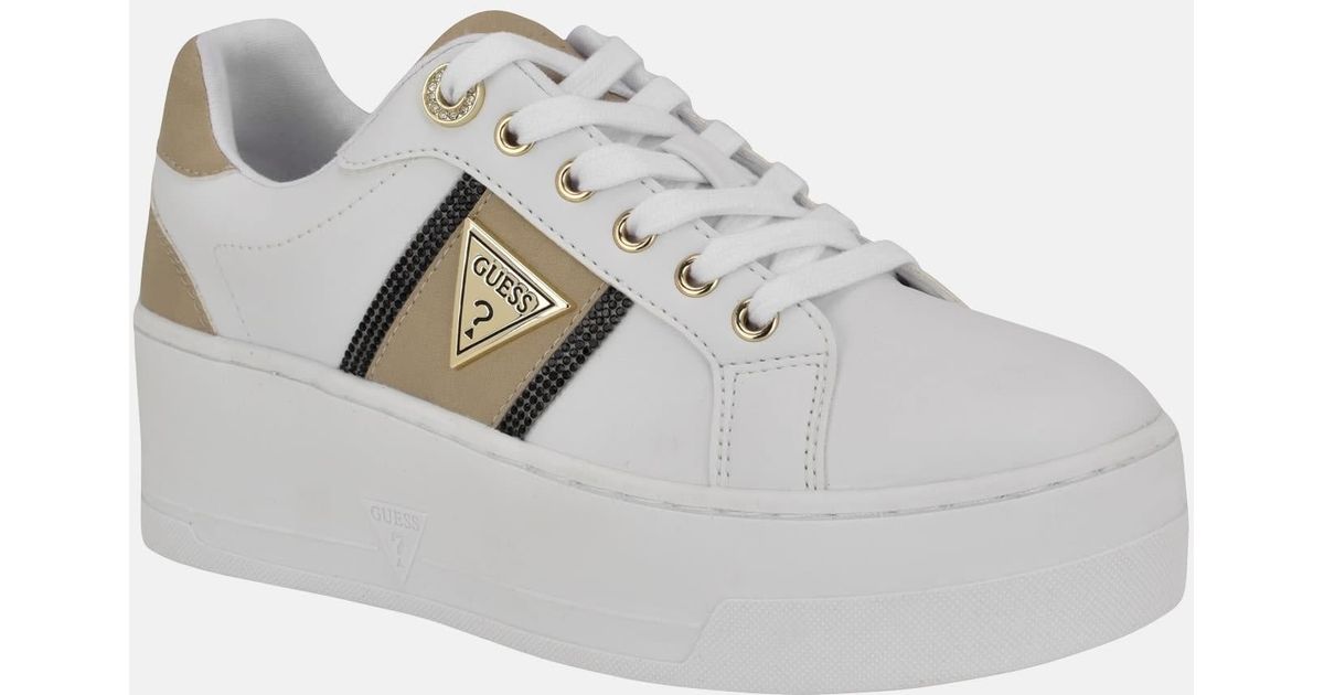 Guess Sendra Platform Sneakers in White | Lyst