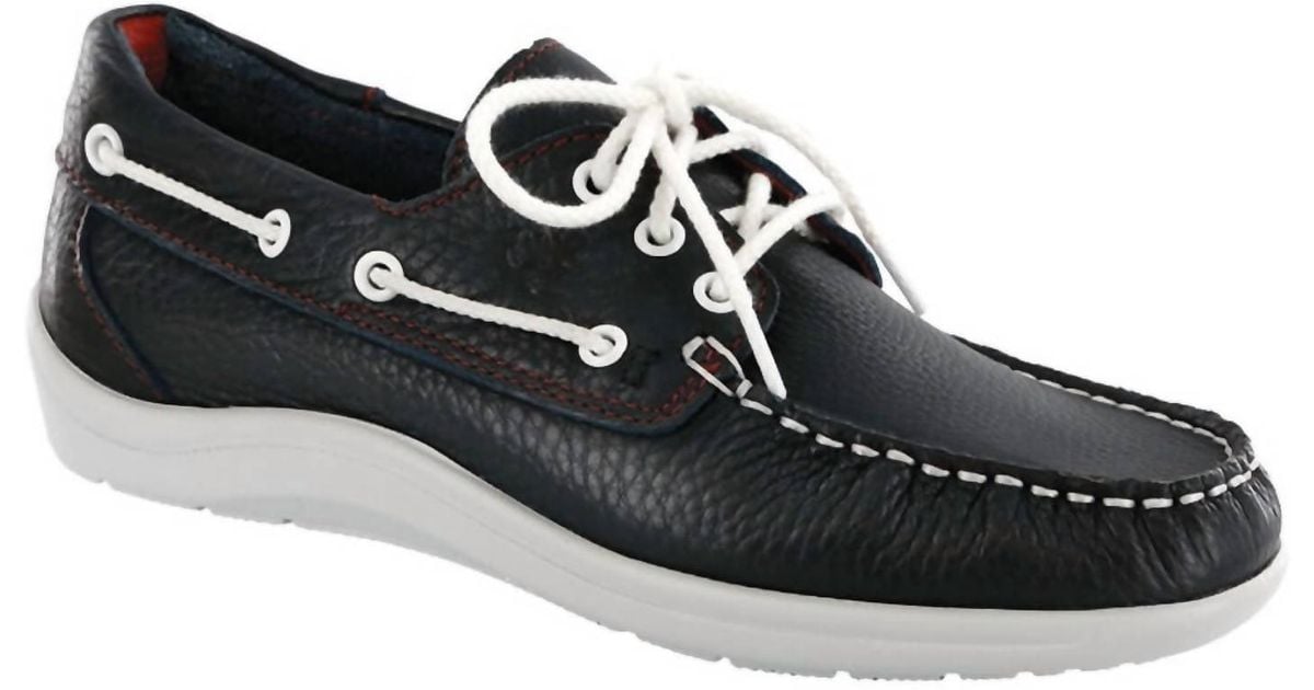 SAS Catalina Lace Up Boat Shoe - Wide in Black | Lyst