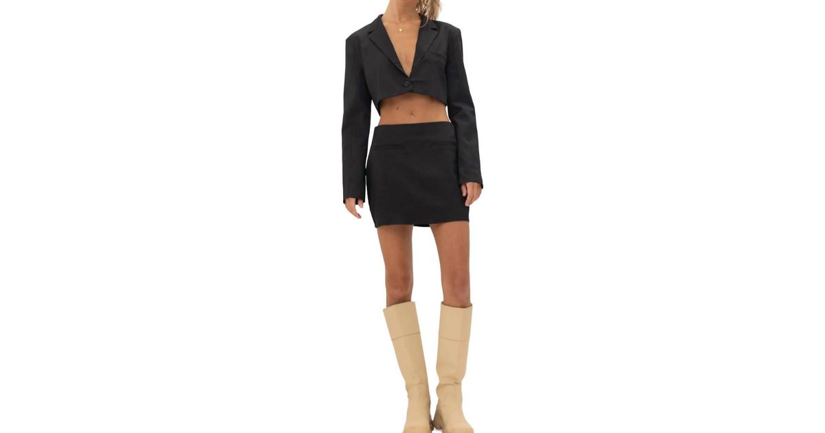 Pretty Garbage It's Just Business Cropped Blazer in Black | Lyst