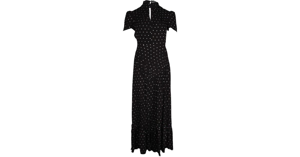 Self-Portrait Diamante Crystal Embellished Midi Dress in Black | Lyst