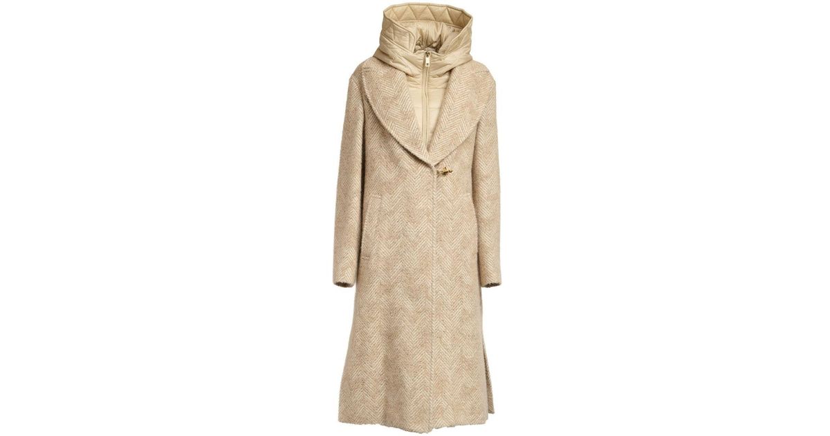 Fay Double-Front Wool And Mohair Blend Coat With Iconic Hook Closure in ...