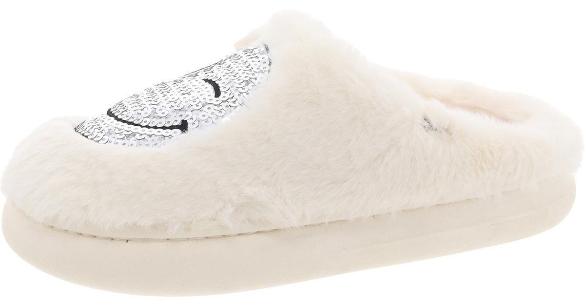 Sugar Chills Faux Fur Lined Faux Fur Slide Slippers in White | Lyst
