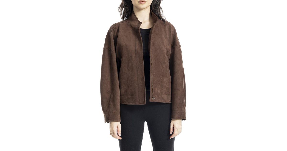 Max Studio Bomber Jacket in Brown | Lyst