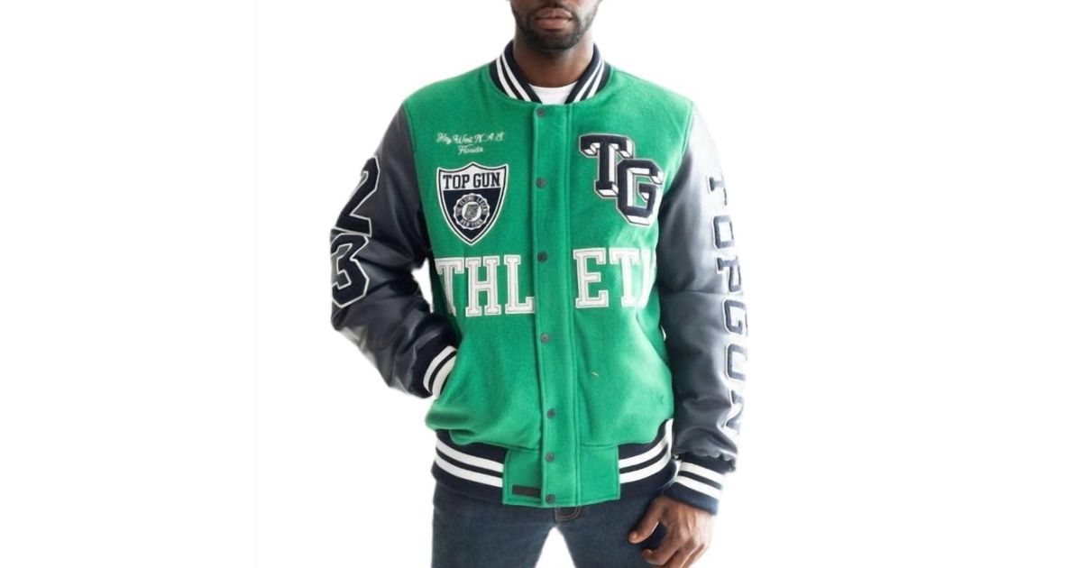 top gun Athletic Division Varsity Jacket in Green for Men | Lyst