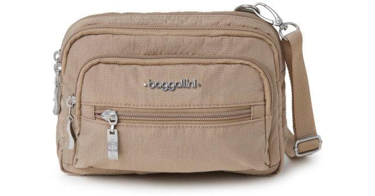 Baggallini Triple Zip Bagg Small Crossbody Bag in Gray | Lyst
