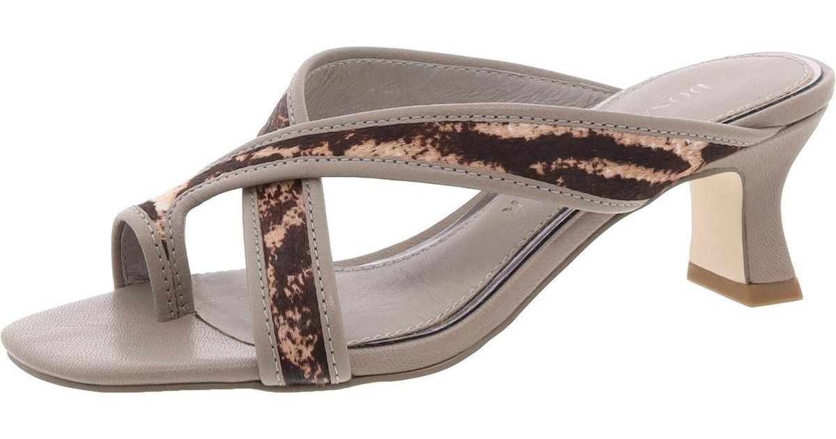 Donald J Pliner Toe Loop Calf Hair Mules in Brown | Lyst