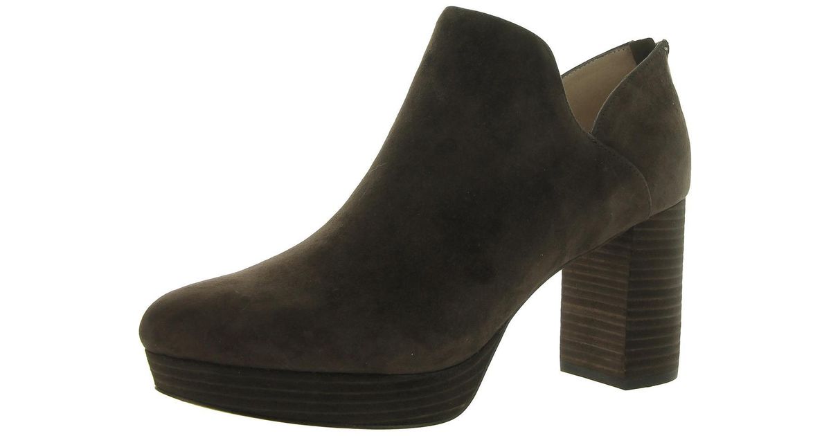 Pelle Moda Lesia Suede Block Heel Ankle Boots in Black | Lyst