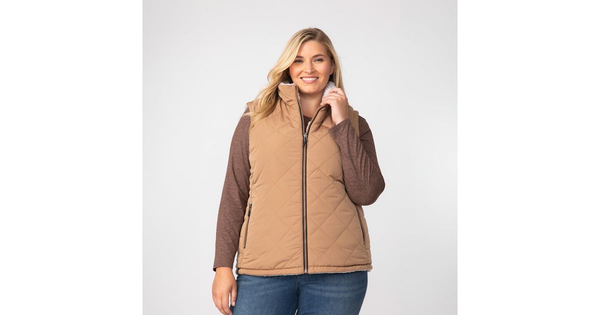 Free Country Plus Size Expedition Stratus Lite Reversible Vest in ...