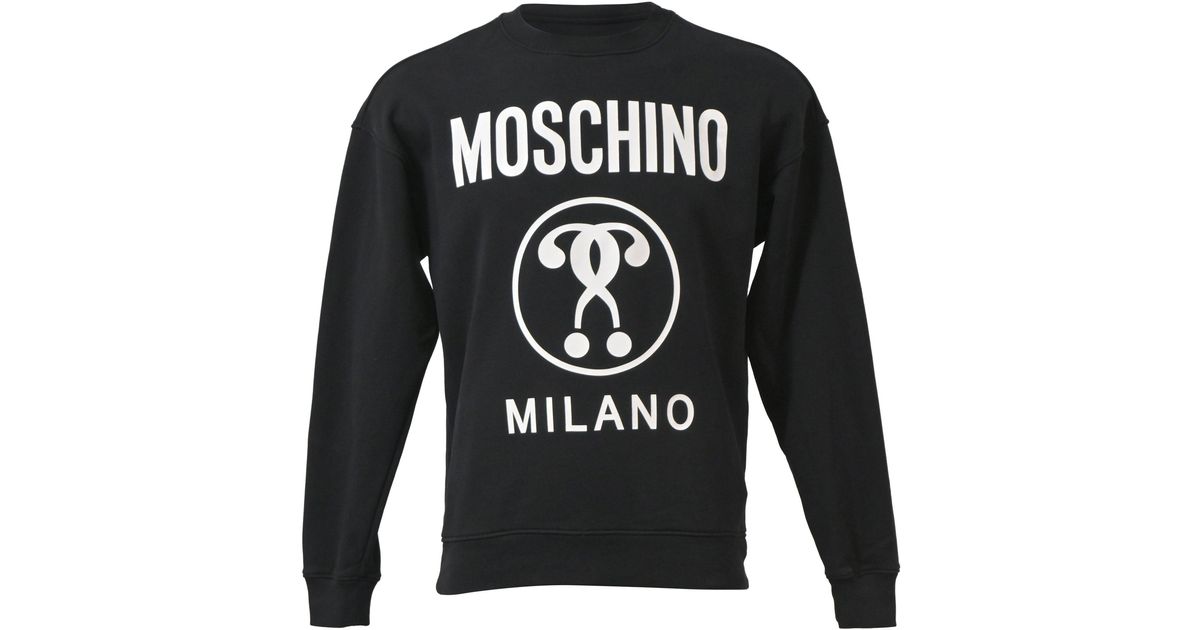 Moschino Logo Question Mark Print Sweater in Black for Men | Lyst