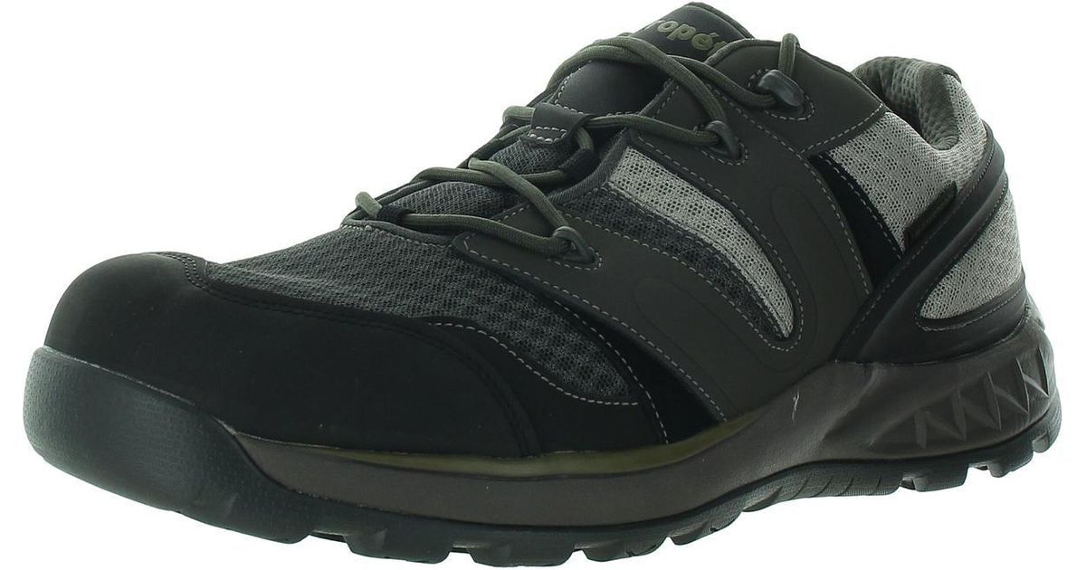 Propet Mesh Inset Leather Casual And Fashion Sneakers in Black for Men ...