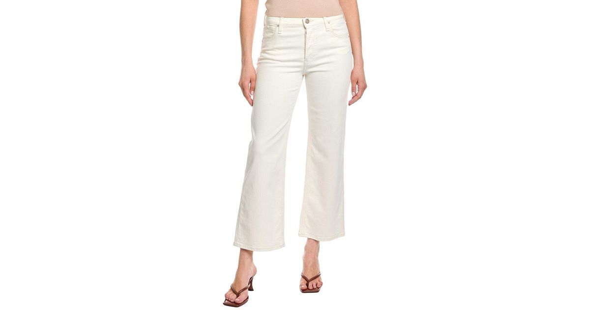 Hudson Jeans Rosie High-Rise Ecru Wide Leg Ankle Jean in White | Lyst