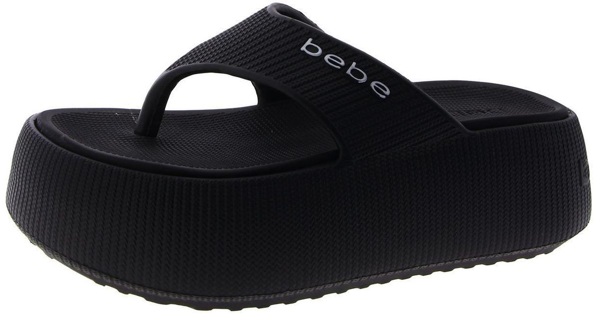 Bebe Puffi Slip-On Slide Platform Sandals in Black | Lyst
