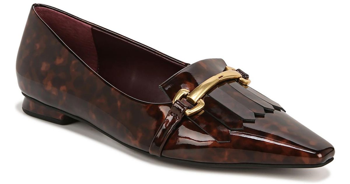 Franco Sarto Rina Fold-Over Slip On Ballet Flats in Brown | Lyst