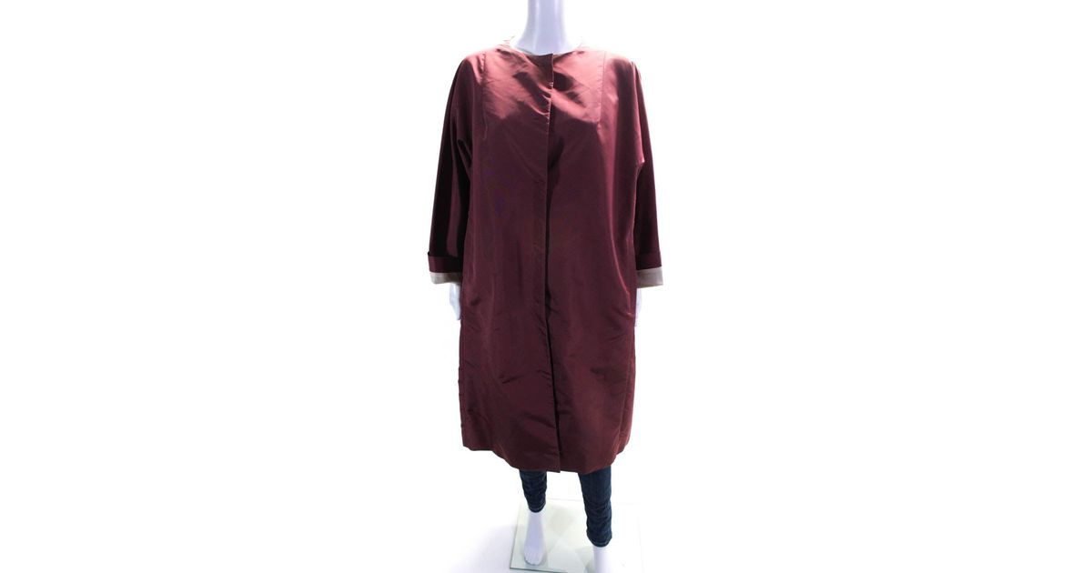 Prada Burned Rose Crew Neck Long Sleeve Oversized Jacket in Purple | Lyst