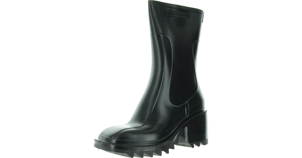 French Connection Block Heel Made Rain Boots in Black | Lyst