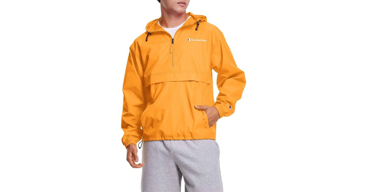 Champion Stadium Packable Windbreaker Jacket in Orange for Men | Lyst