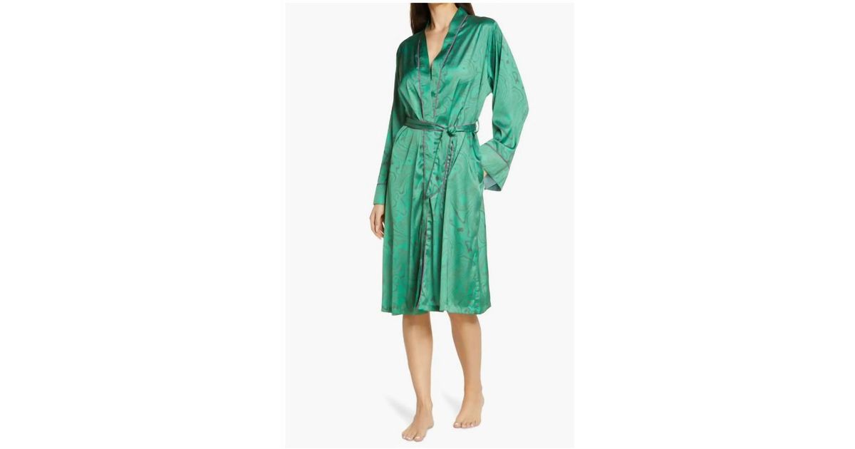 Kilo Brava Satin Robe in Green | Lyst