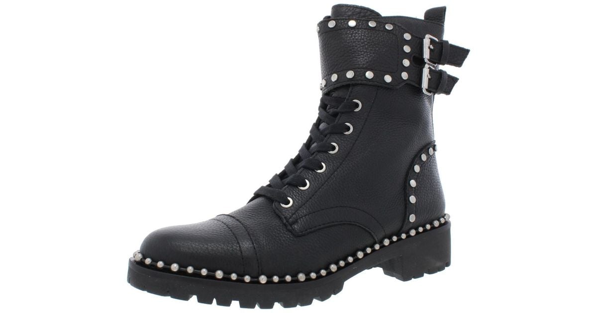 Sam Edelman Jennifer Studded Ankle Combat Boots in Black | Lyst