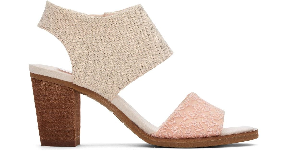 TOMS Majorca Metallic Dusty Peach Cutout Sandal in Pink | Lyst