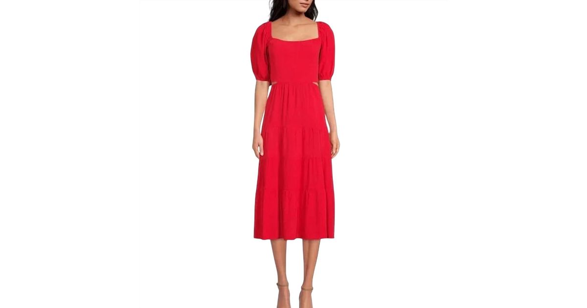 Lucy Paris Kelly Cutout Dress in Red | Lyst
