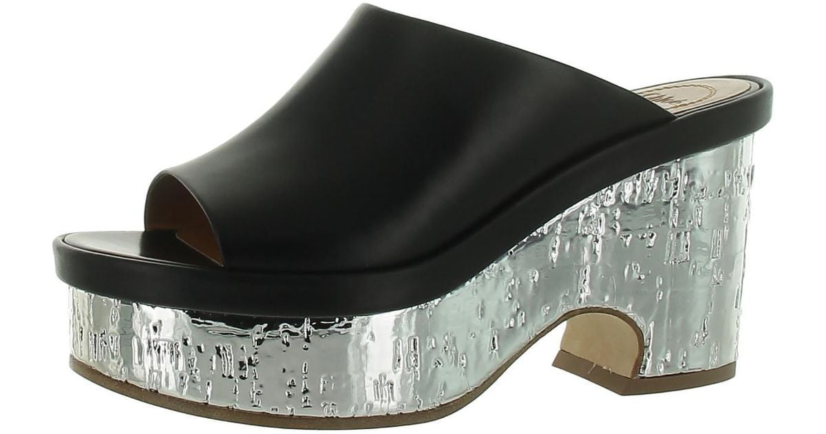 Chloé Leather Platform Clogs in Black | Lyst