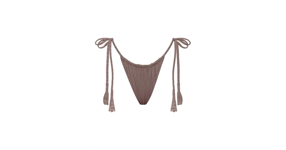 Acacia Swimwear Taylor Ribbed Terry Bikini Bottom in Brown | Lyst