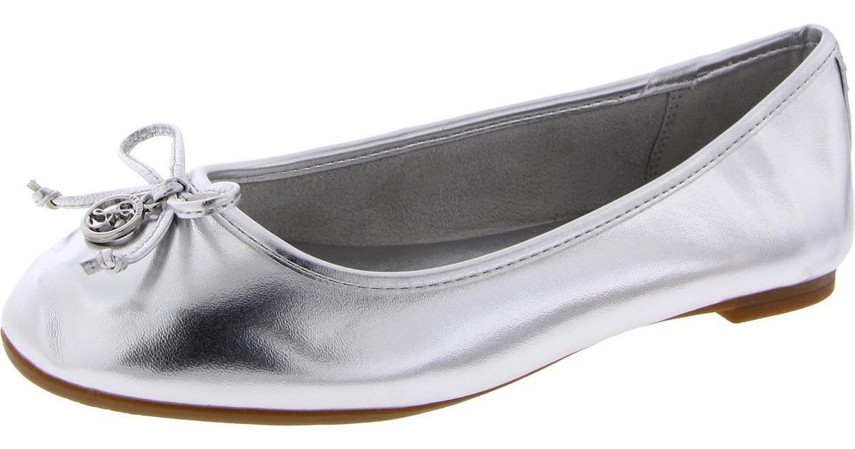 Sam & Libby Callan Leather Round Toe Ballet Flats in Gray | Lyst