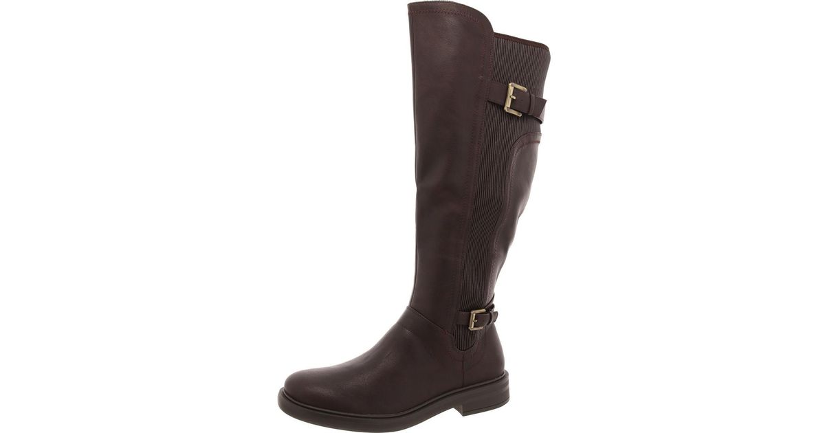 White Mountain Medtate Faux Leather Zipper Knee-High Boots in Brown | Lyst