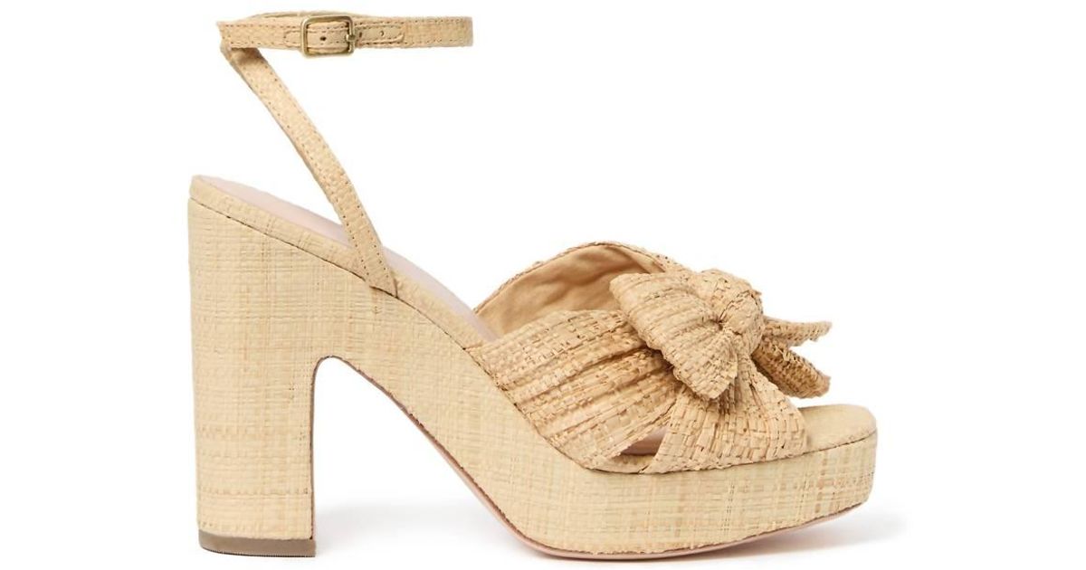 Loeffler Randall Lucia Pleated Bow Platform in Natural | Lyst
