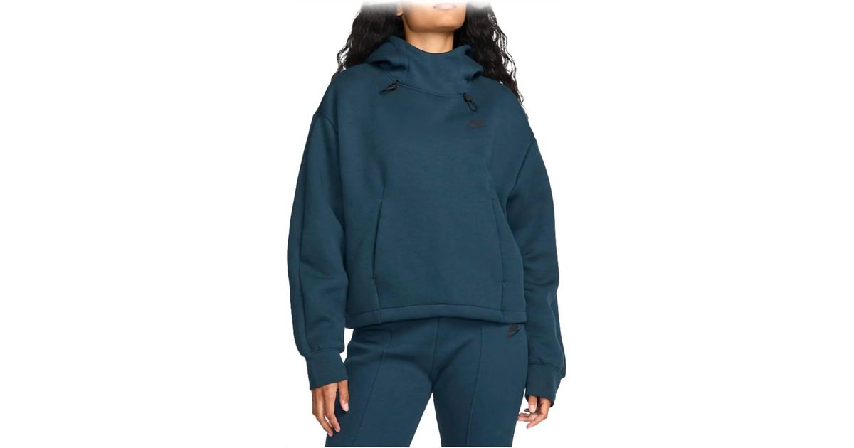 Nike Oversized Tech Fleece Hoodie in Blue | Lyst