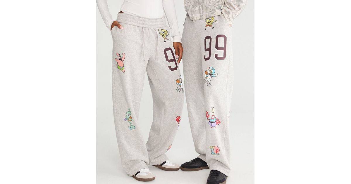 Aéropostale Spongebob X 99 Straight Leg Sweatpants in White for Men | Lyst