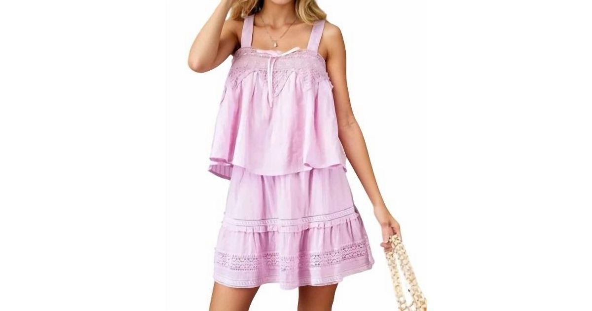 143 Story Courtney Pretty Crochet Trim Ruffle Top & Mini Skirt Set in ...