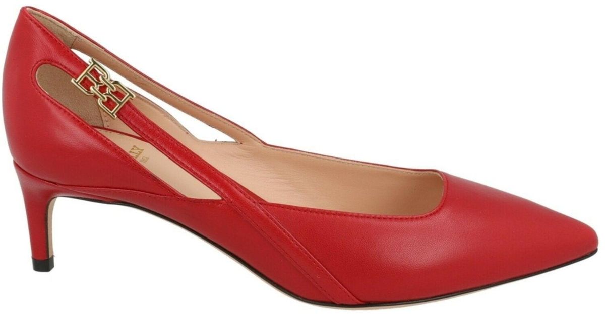 Bally Elsa Leather Pumps in Red | Lyst