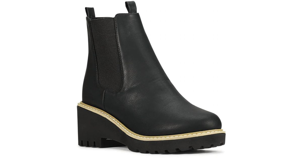 LOS CABOS Ari Wedge Boots in Black | Lyst
