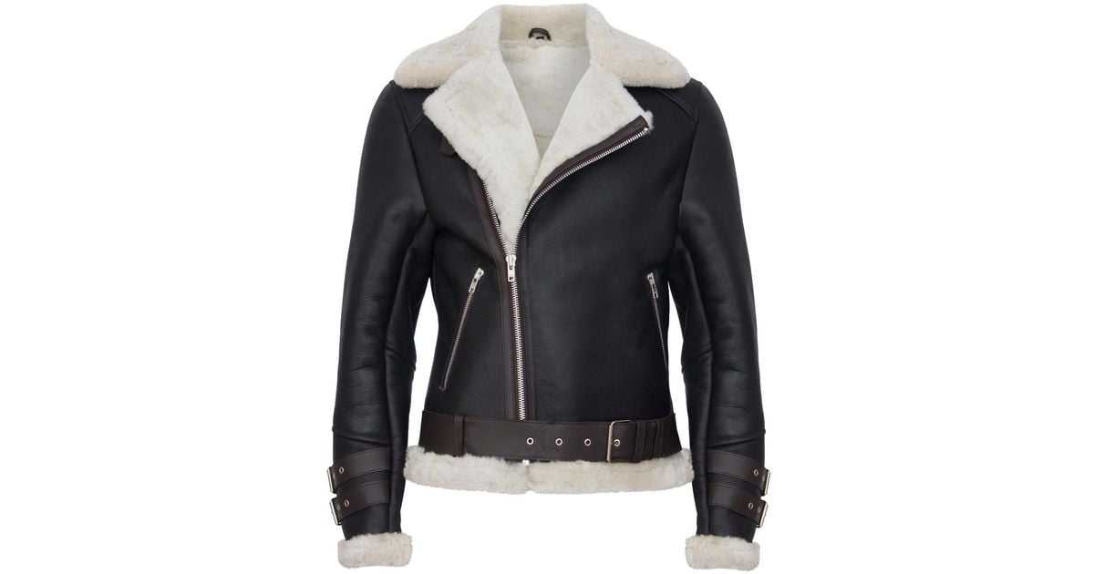 Infinity Leather Sheepskin Leather Biker Jacket-Edmonton in Black for ...