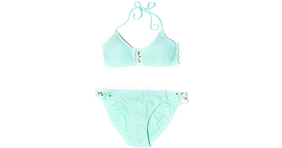 PQ Swim Caribbean Sea Tab Side Bikini Bottom Swimsuit in Green | Lyst