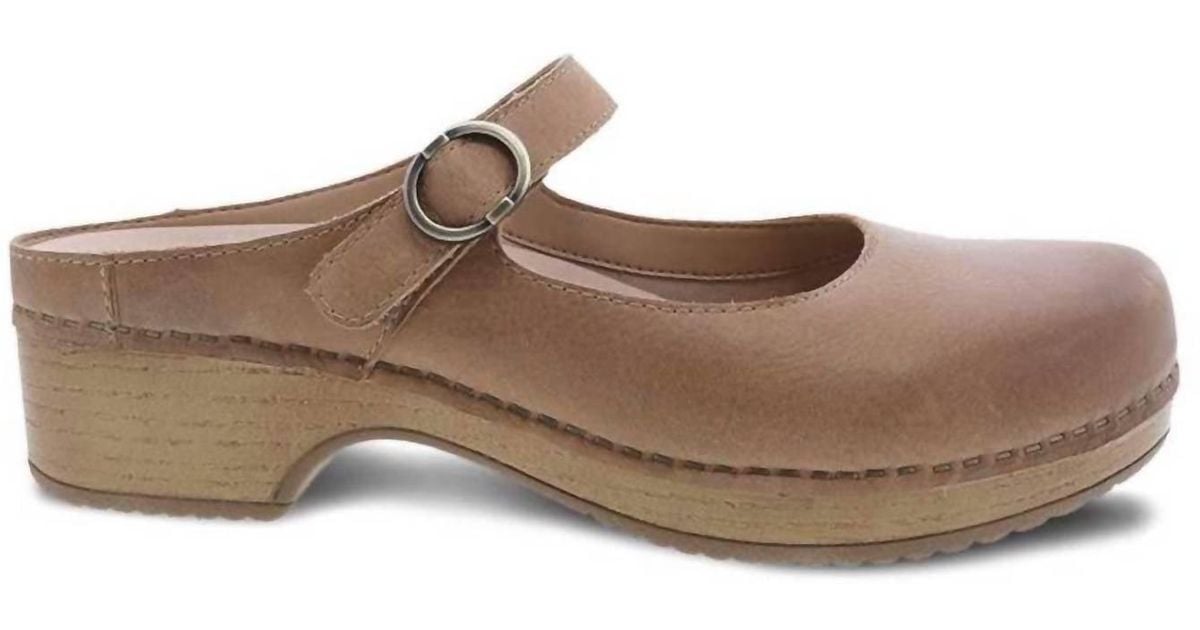 Dansko Bria Mary Jane Clog in Brown | Lyst