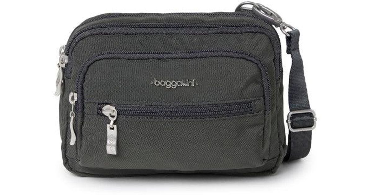 Baggallini Triple Zip Bagg Small Crossbody Bag in Black | Lyst