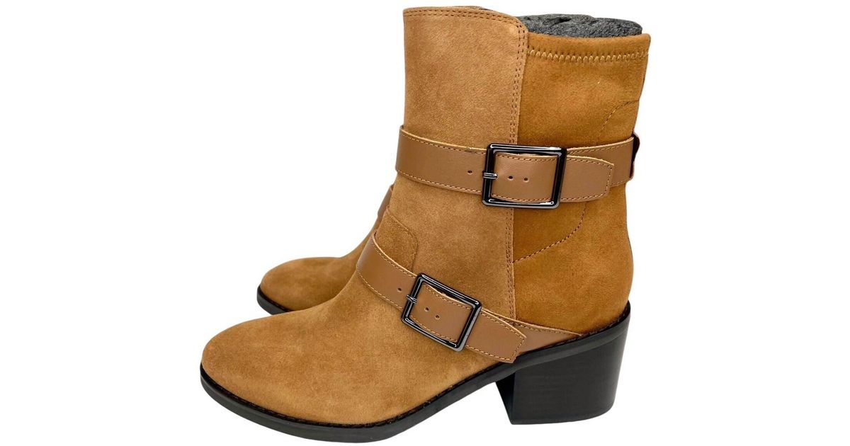 Donald J Pliner Saddle Suede Leather Darby Ankle Boots in Brown | Lyst