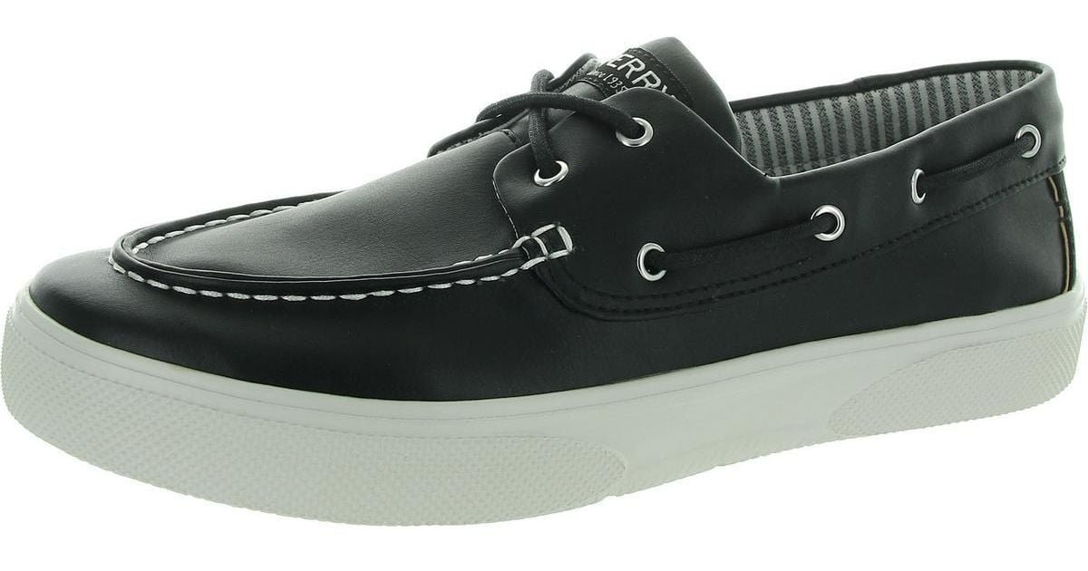 Sperry Top-Sider Halyard 2-Eye Comfort Insole Made Boat Shoes in Black ...