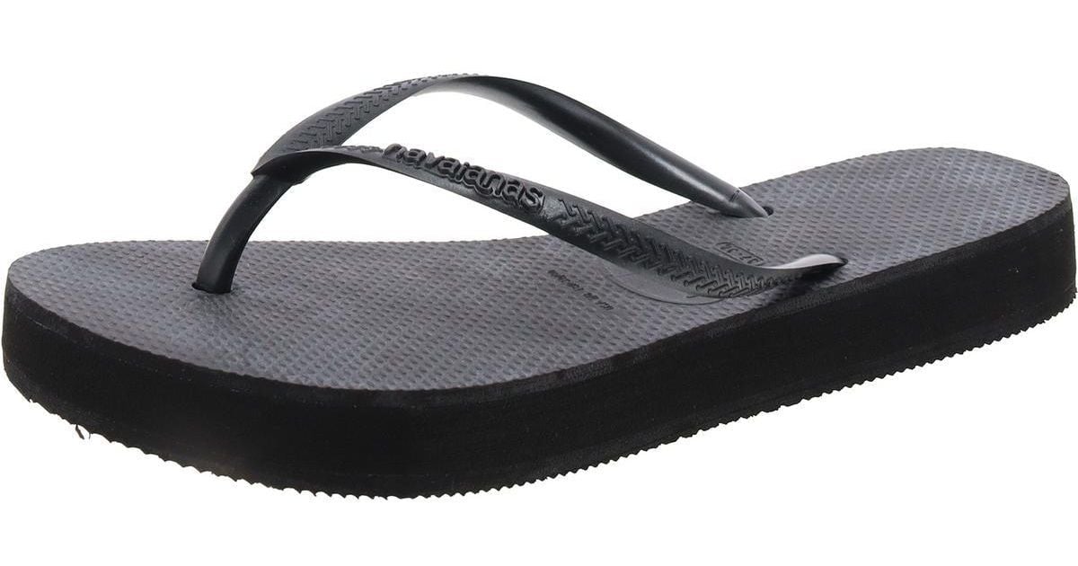Havaianas Platform Flip-Flop Slide Sandals in Black | Lyst