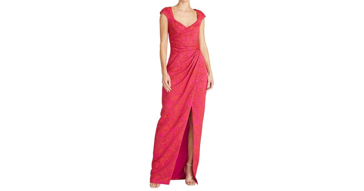 THEIA Column Maxi Dress in Red | Lyst