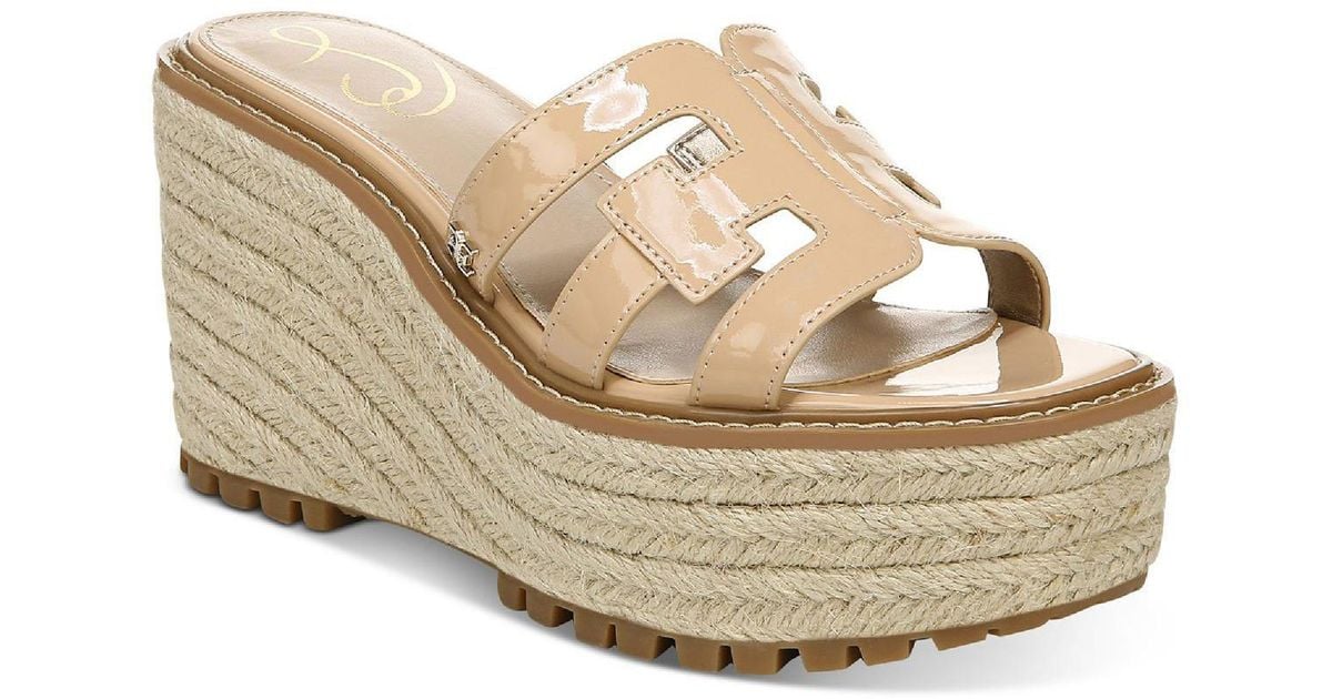 Sam Edelman Laine Logo Slide Platform Sandals in White | Lyst