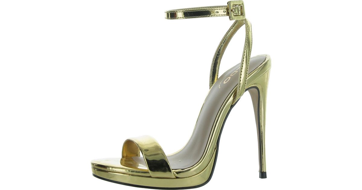 ALDO Kat Buckle Patent Heels in Green | Lyst